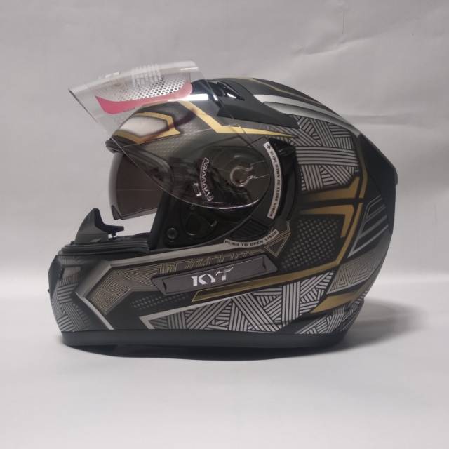 Capacete KYT K2 RIDER PANTHER Preto Ouro | Shopee Brasil