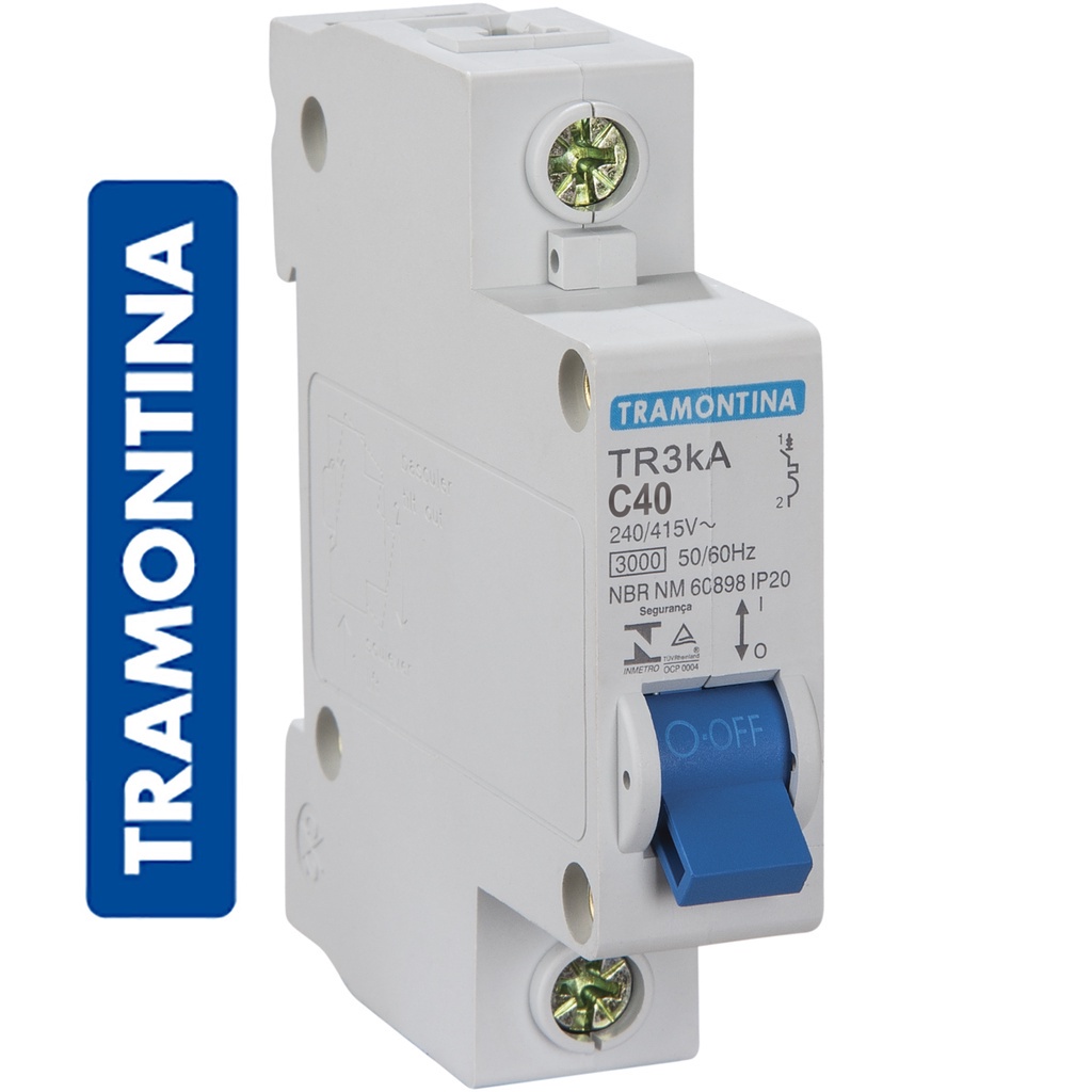 Disjuntor MONOPOLAR DIN Tramontina 10A a 63A Curva C Unipolar | Shopee Brasil