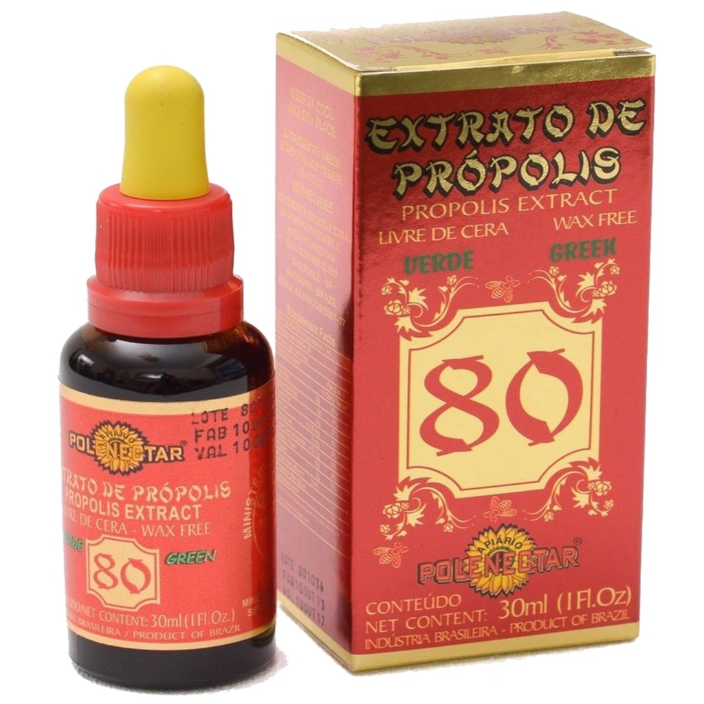 Kit 8x Extrato de Propolis Verde 80 Livre de Cera - Polenectar - 30 ml ...