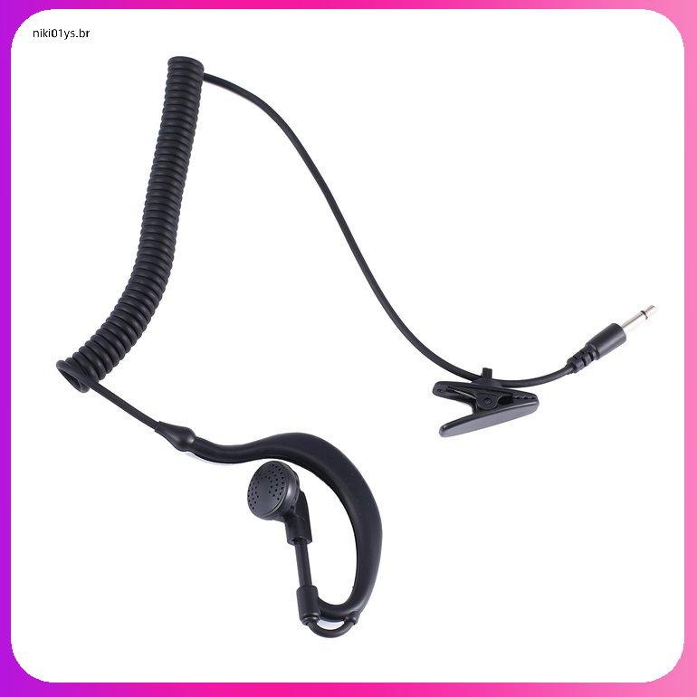 [@NM@]#In-line 3.5mm Single Ear Curve Earhook Earphone Spiral Wired ...