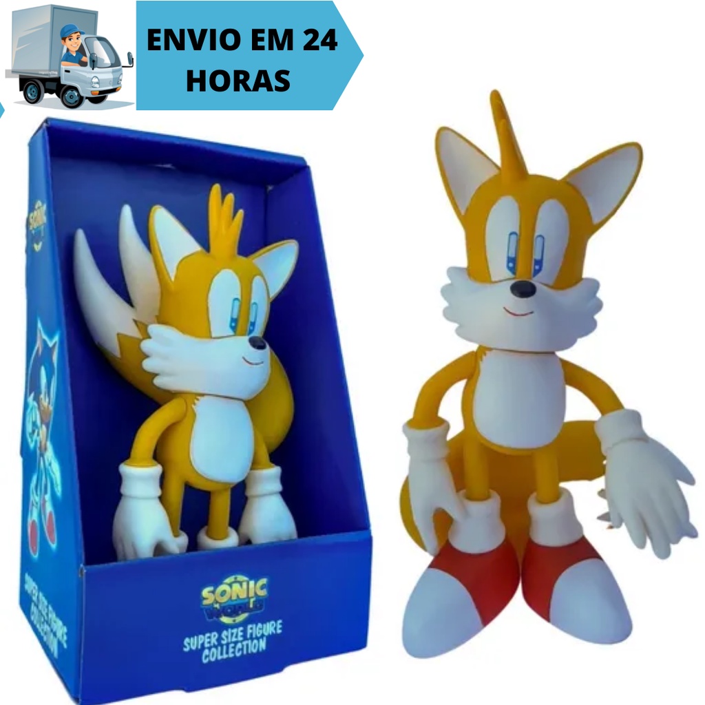 Boneco Tails Grande Sonic Collection Articulado 25cm Caixa Origin ...