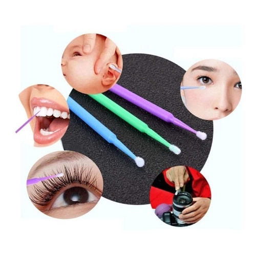 Kit 100 Microbrush Cotonete Alongamento Fio A Fio Cílios | Shopee Brasil