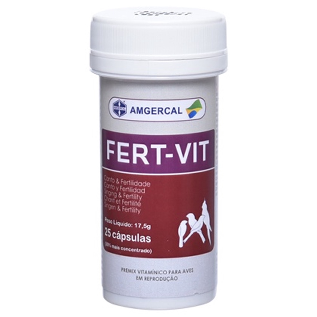 Fert-vit 25 Cápsulas Amgercal Premix Aumenta Canto, Fertilidade E ...