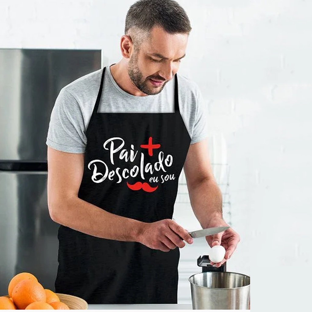 Avental Adulto Vida Pratika Pai Descolado Preto | Shopee Brasil