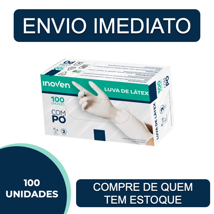 Luva Latex Inoven C/ Pó Tamanho G | Shopee Brasil