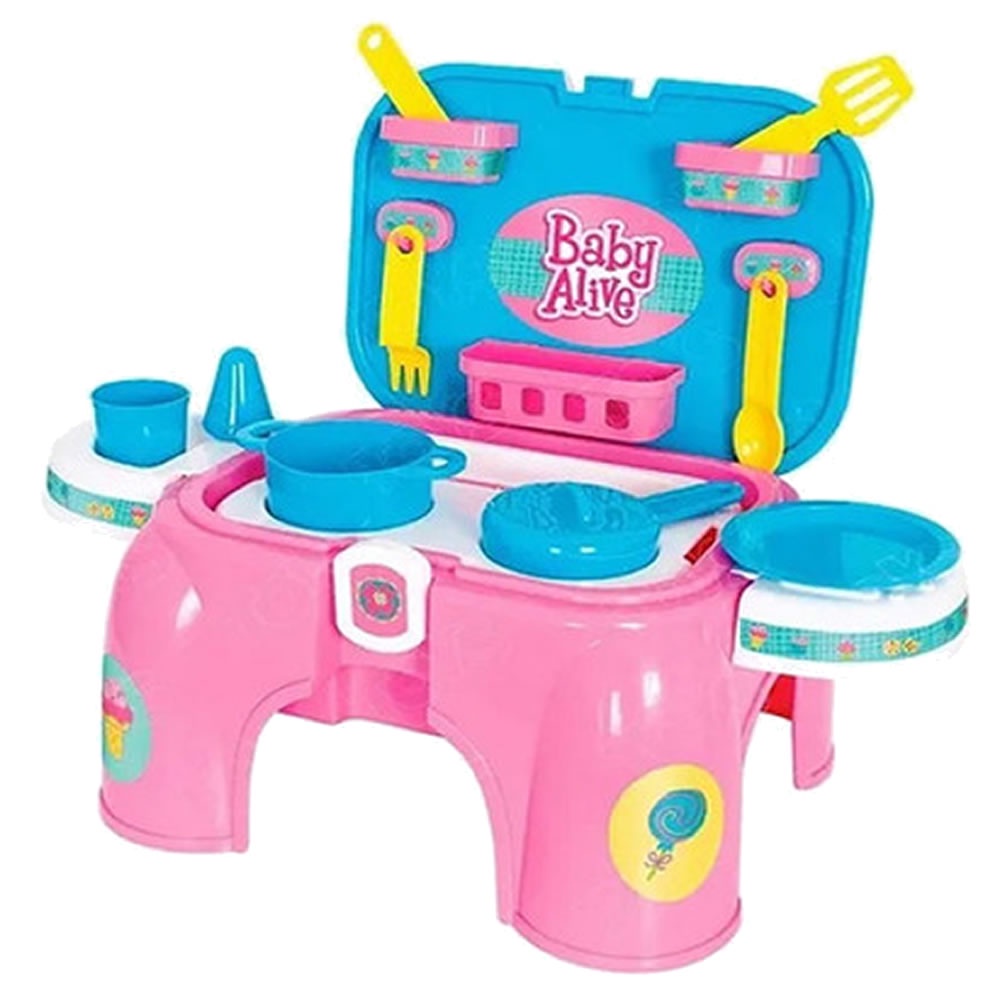 Kit Cozinha Baby Alive Com Pratinho Copo Garfinho Panelinha | Shopee Brasil