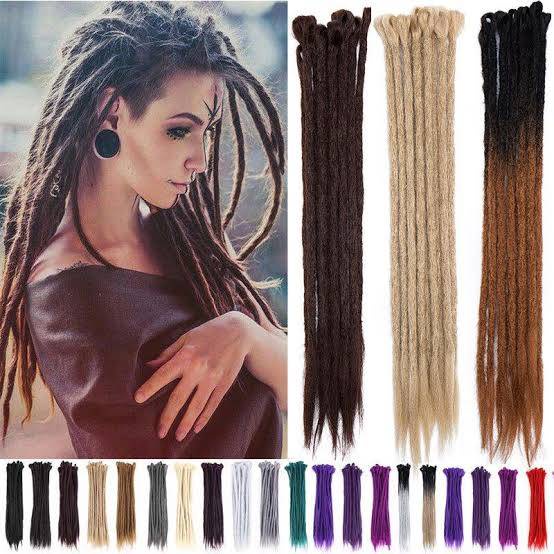 Dreads Lock PCT(10 Unidades) 30 a 60cm Fixo/Removivel Sintético - Faz a ...