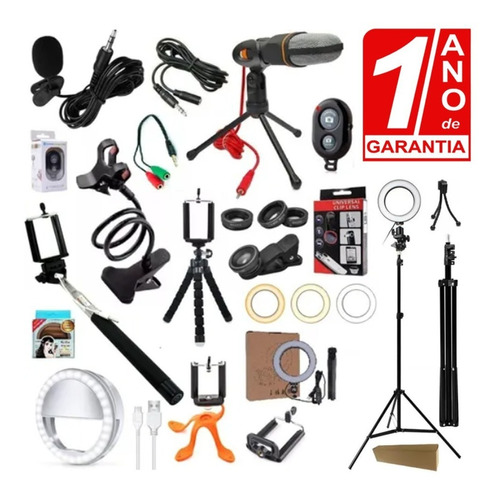 Kit Youtuber Profissional Podcast Tiktok Live com 1 Ano de Garantia ...