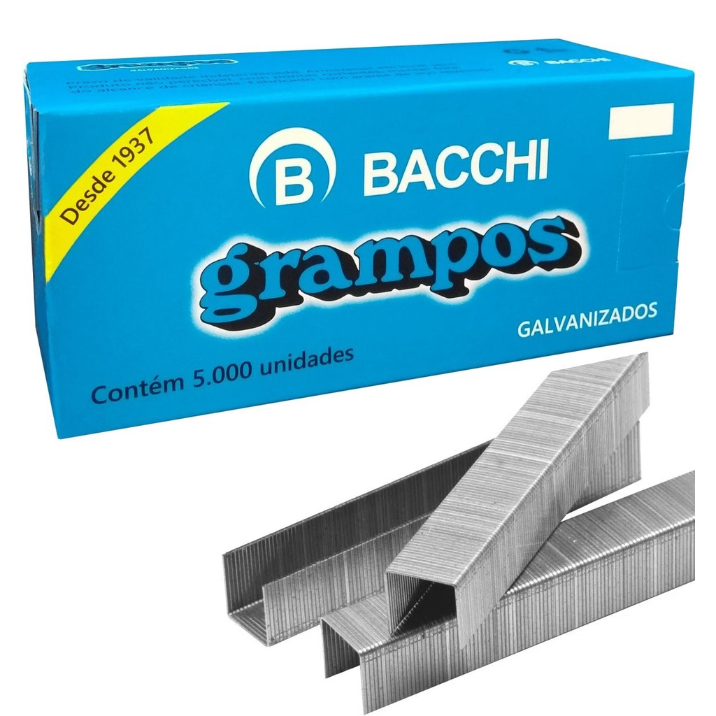 Grampo Galvanizado 26/6 para grampeador - 5 Mil Unidades - Bacchi ...