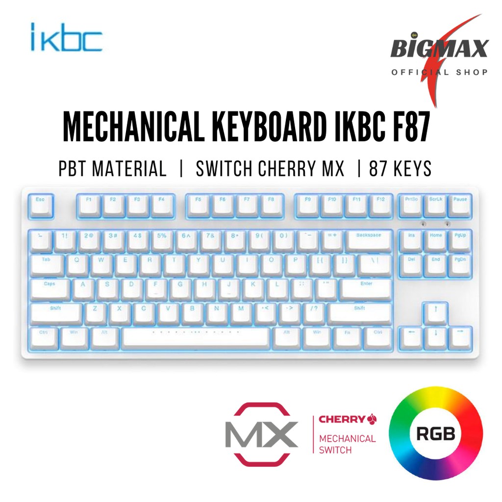 Teclado Mecânico Rgb Gaming TKL IKBC F87 Typeman | Shopee Brasil