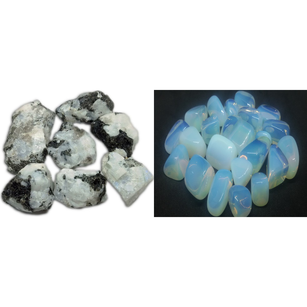 Pedra Da Lua Opalina Pedra Rolada Pedra Cristal Da Espiritualidade ...