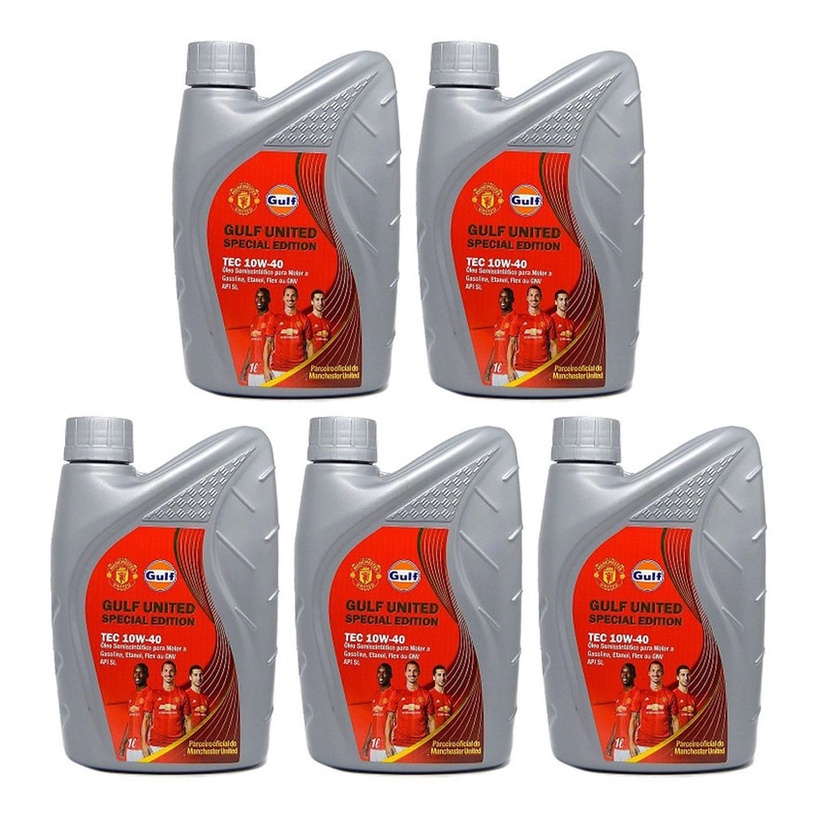 Kit 5 Gulf Tec 10w40 Api Sl Semis sintetico | Shopee Brasil