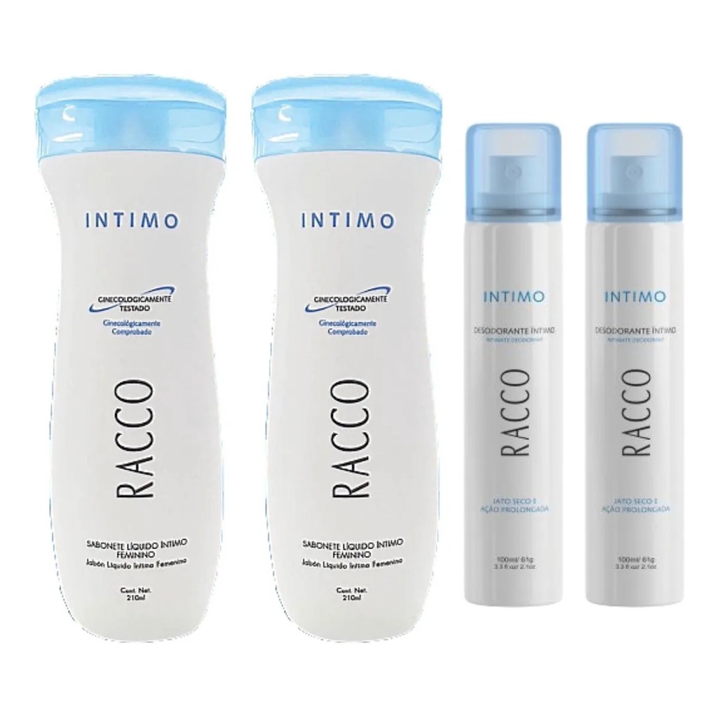 Kit Racco 2 Desodorantes Intimo 2 Sabonetes Higiene Intima | Shopee Brasil