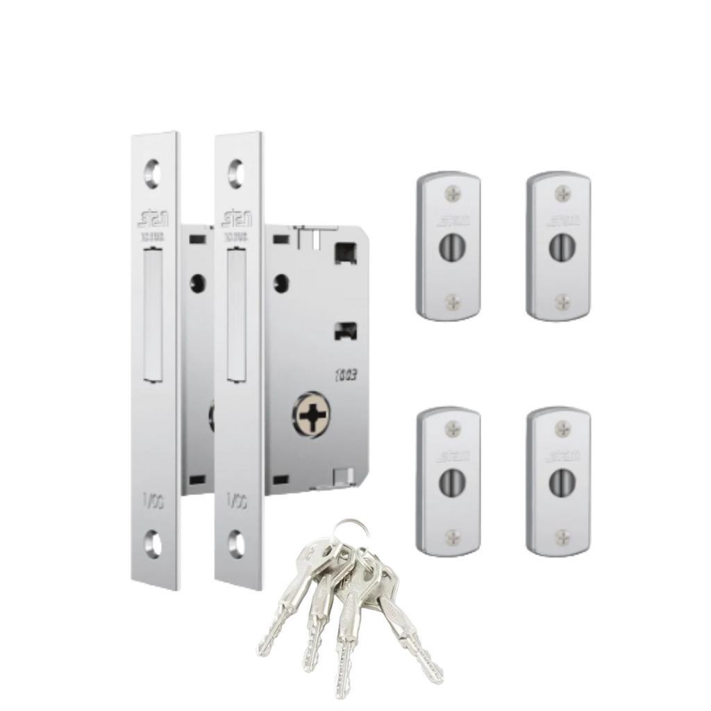 Fechadura Stam Auxiliar 1003 Tetra Par Espelho Inox Cromado | Shopee Brasil