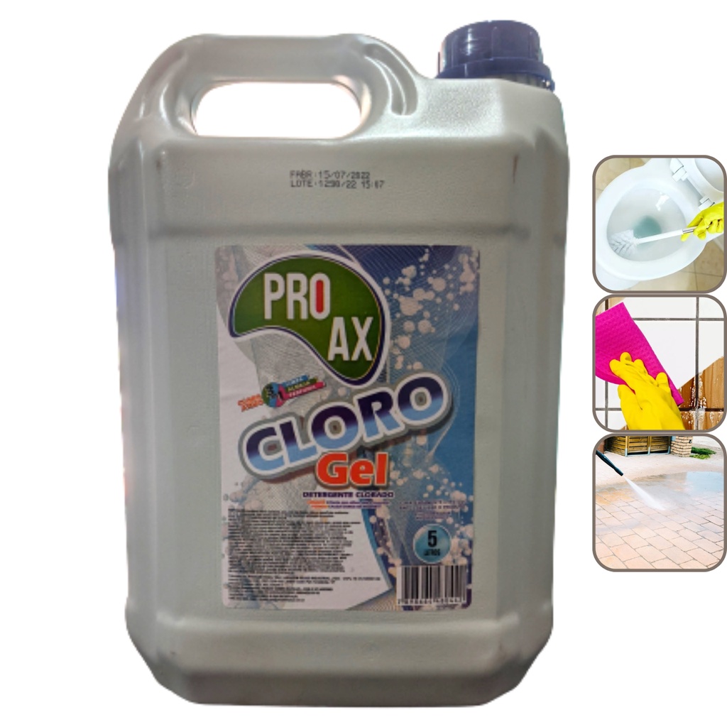 Cloro Gel 5 Litros Limpeza Pesada e Detergente Clorado Desinfetante ...