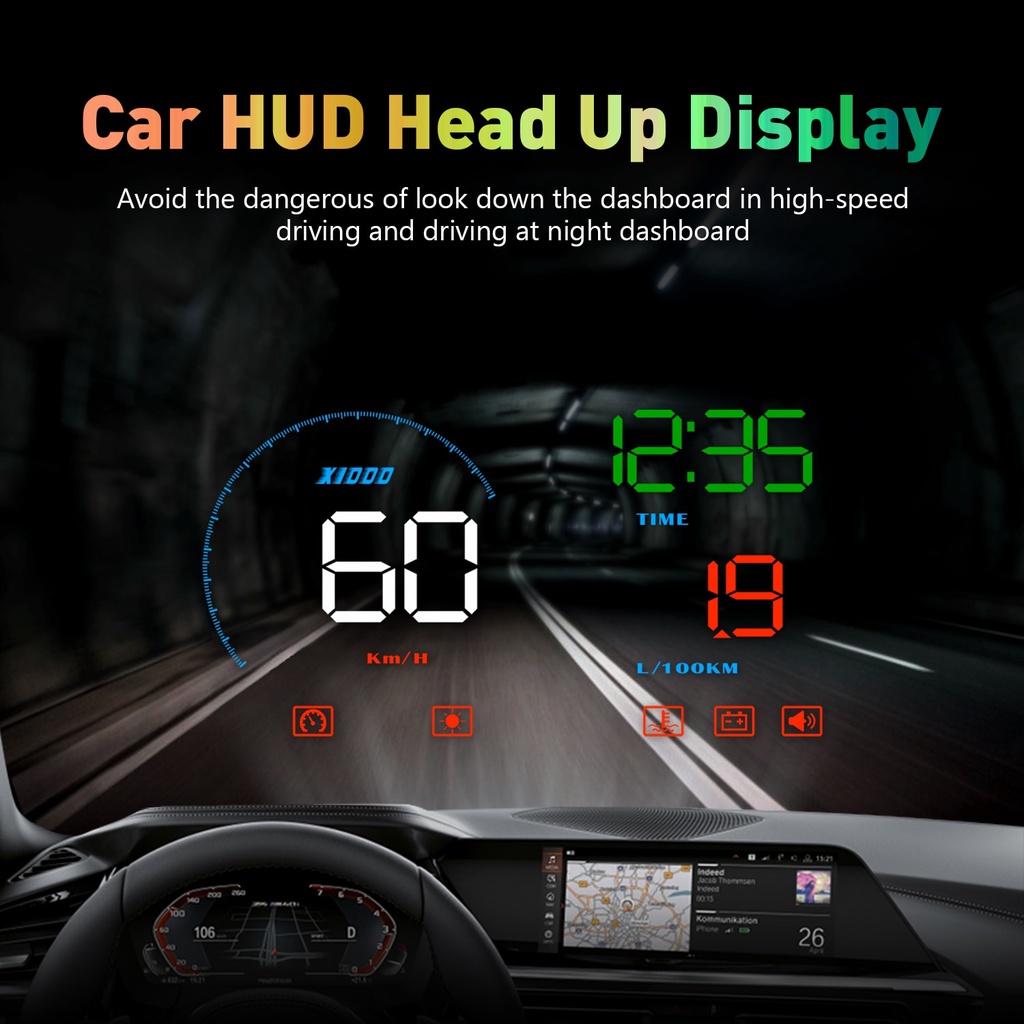 Mais Novo Head Up Display Carro OBDII EUOBD Projetor De Pára-Brisas HUD ...