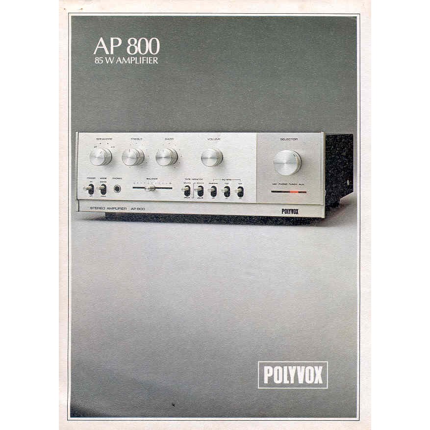 CATÁLOGO ( FOLDER ) DO AMPLIFICADOR POLYVOX AP-800 # IMPECÁVEL # NOVO ...