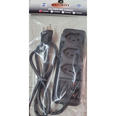 Kit 20 Filtro de Linha 3 Tomadas Definity | Shopee Brasil