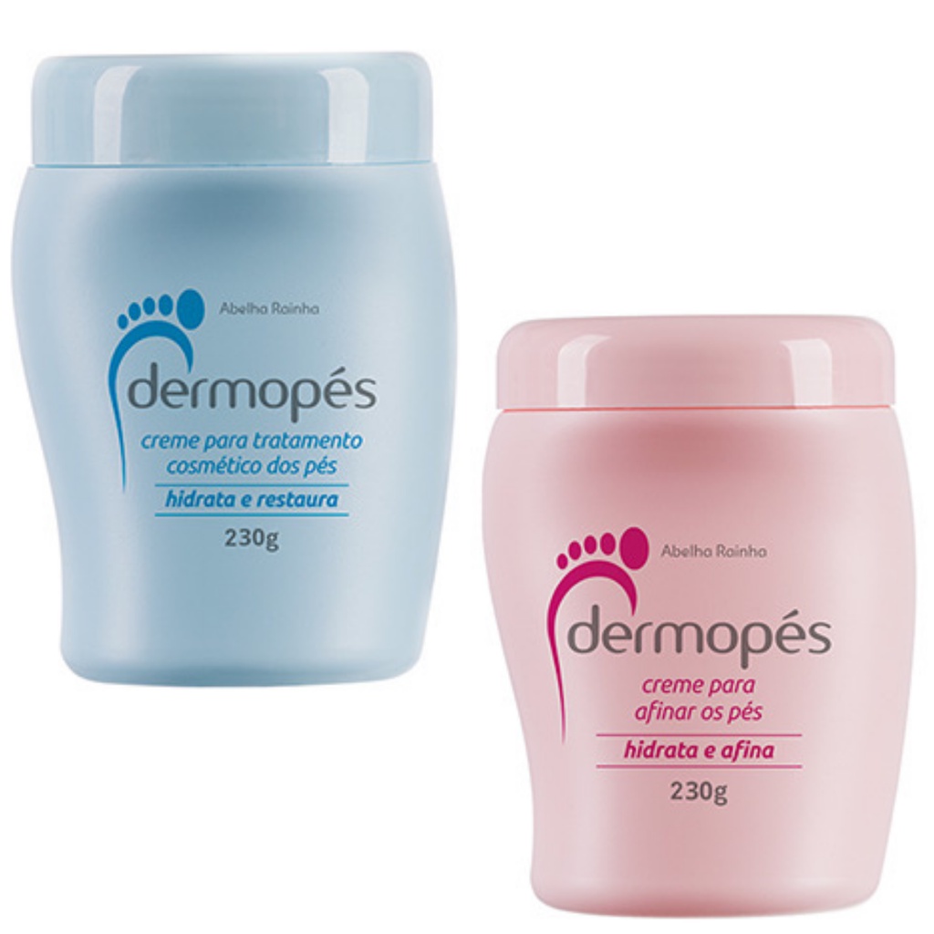 Creme Para os Pés Abelha Rainha Kit Dermopés Hidrata e Afina 230g + Hidrata e Restaura 230g ...