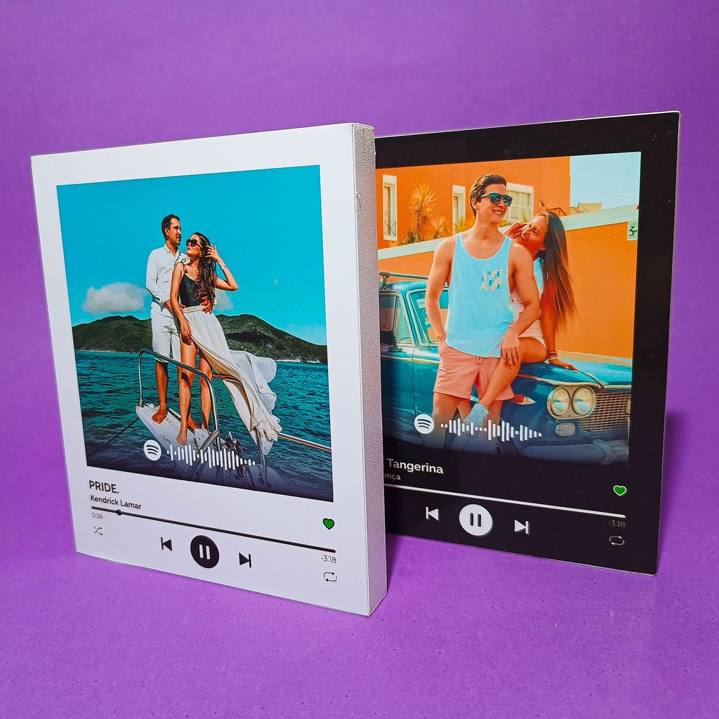 Quadro Spotify Polaroid de Mesa Presente Dia dos Namorados Qr Code ...