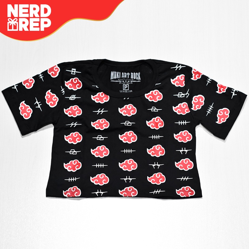 Camiseta Cropped NARUTO SHIPPUDEN AKATSUKI /NUVEM | Shopee Brasil