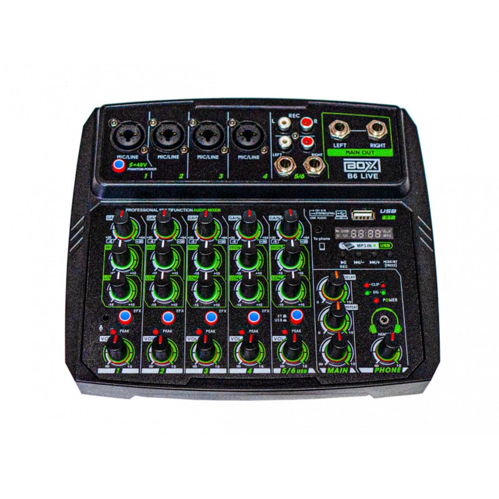 Mesa De Som Mixer Boxx B6 Live 6 Canais Para Stream Bluetooth | Shopee ...