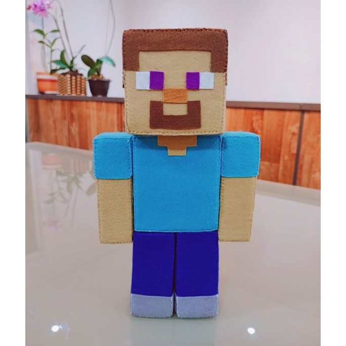 Boneco Steve Minecraft em feltro | Shopee Brasil