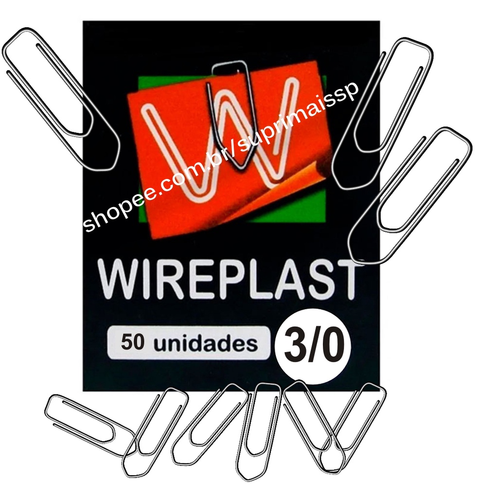 Clips para Papel 3/0 Wireplast - Cx. Com 50 unidades de Clips Galvanizado | Shopee Brasil