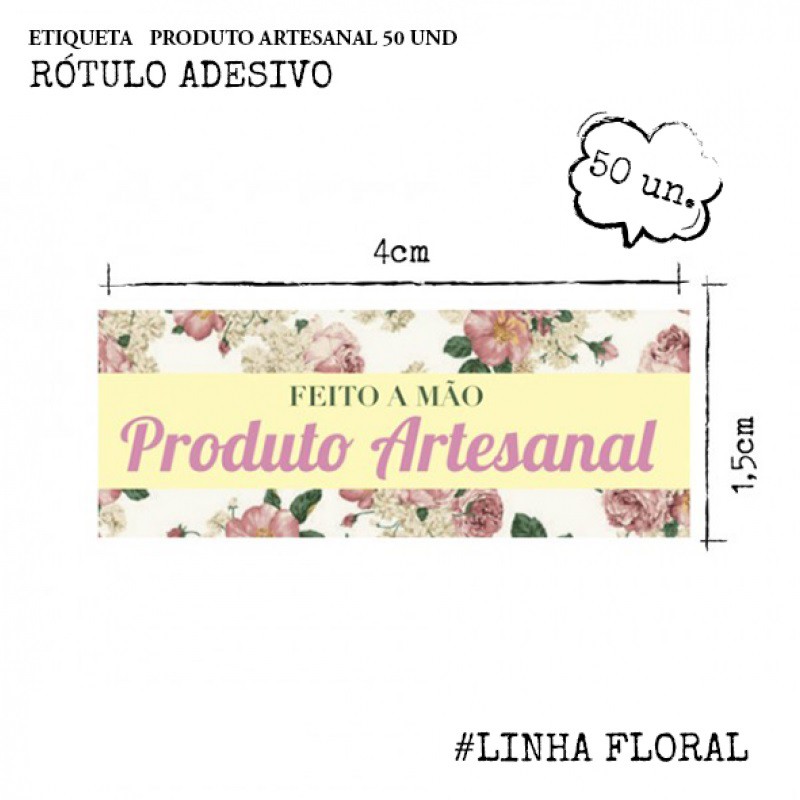 50 Etiquetas Rótulo Adesivo Produto Artesanal ~ | Shopee Brasil