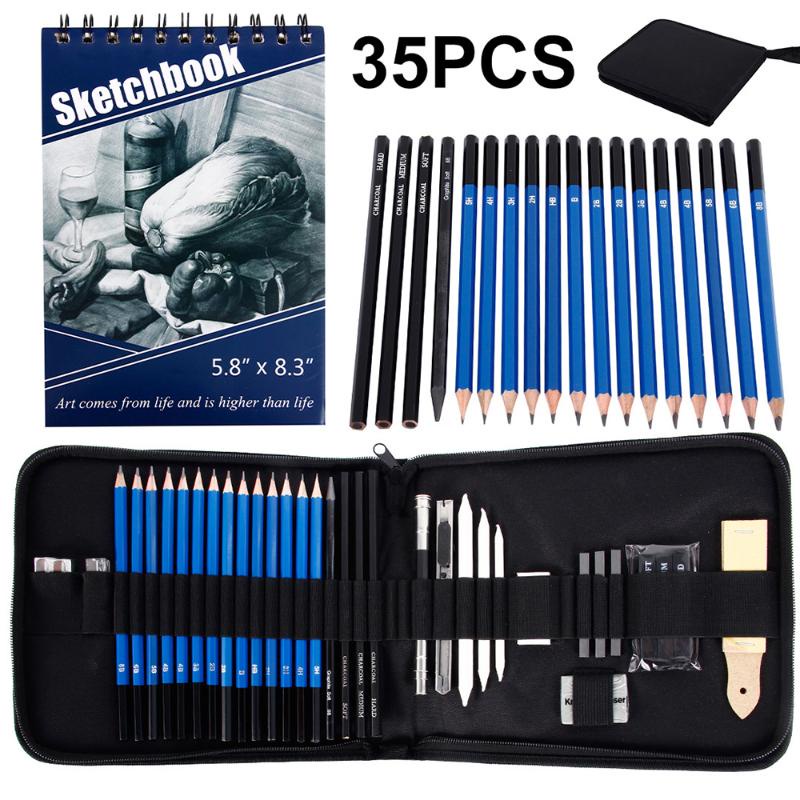 Novo # 35pçs Kit De Desenho Profissional Para Desenho / Artigos De Arte ...