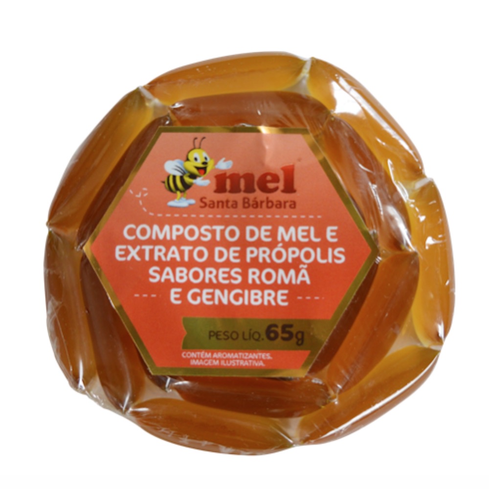 SACHÊ COMPOSTO DE MEL E EXTRATO DE PRÓPOLIS SABOR ROMÃ E GENGIBRE - 65G ...