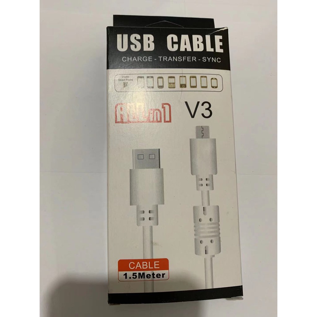 CABO CARREGADOR USB V3 caixa preto kit | Shopee Brasil