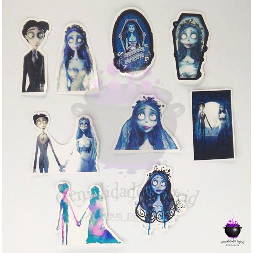 Adesivo Noiva Cadáver - Emilly e Victor - kit com 9 unidades | Shopee ...