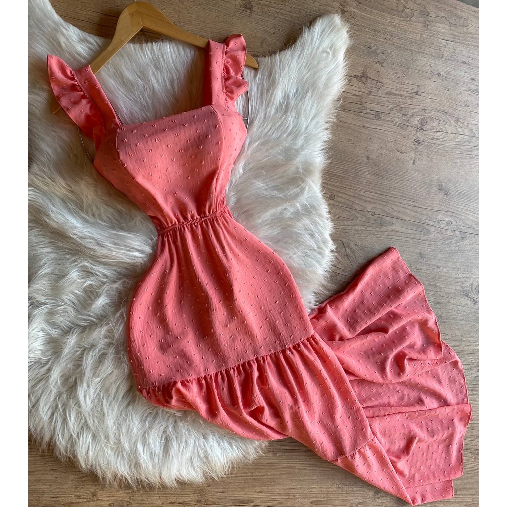 Vestido Longo Alice – Salmon | Shopee Brasil