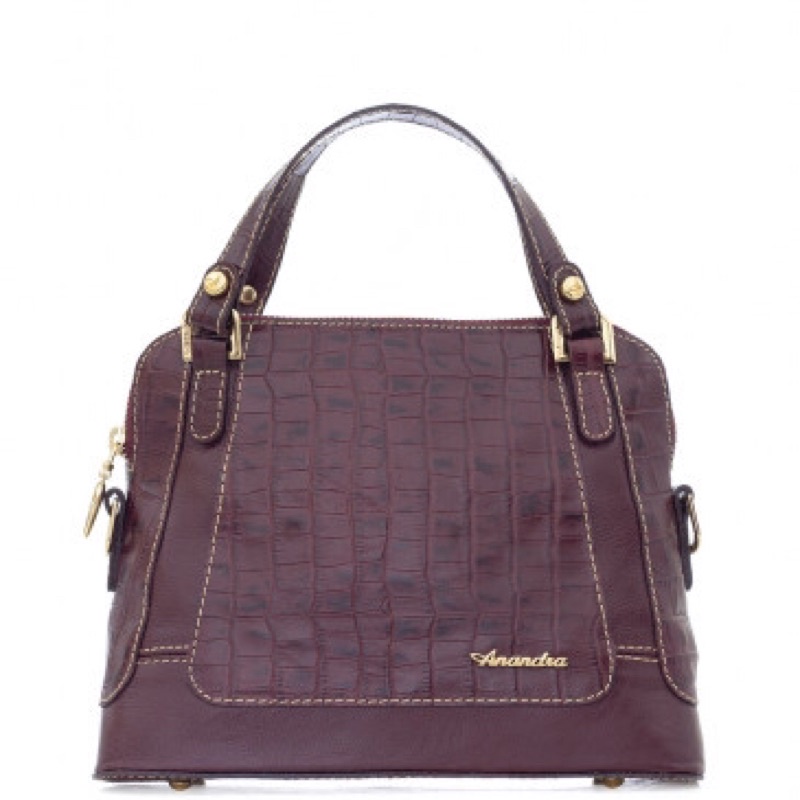 Bolsa de couro Anandra modelo Pietra | Shopee Brasil