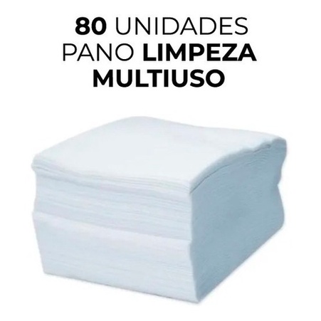 Pano Limpeza Multiuso Branco Não Solta Fiapos 80 Unidades - Escorrega o ...