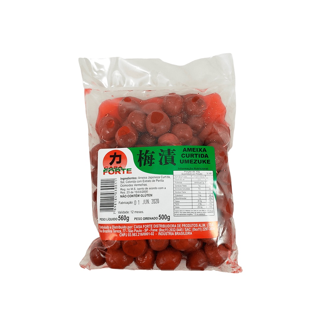Umeboshi Ameixa Curtida Umezuke Casa Forte Pacote 500g | Shopee Brasil