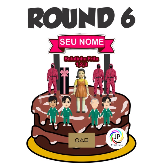 Topo De Bolo- Round 6 (batatinha Frita 123) | Shopee Brasil