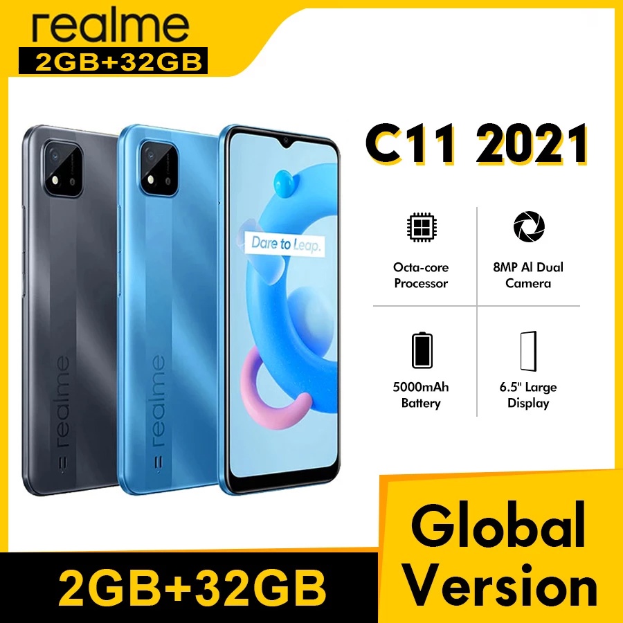 Realme C11 (2021) Dual Sim 32GB - 2GB RAM - Tela 6.5" Bateria 5000Mah - Versão Global Lacrado ...