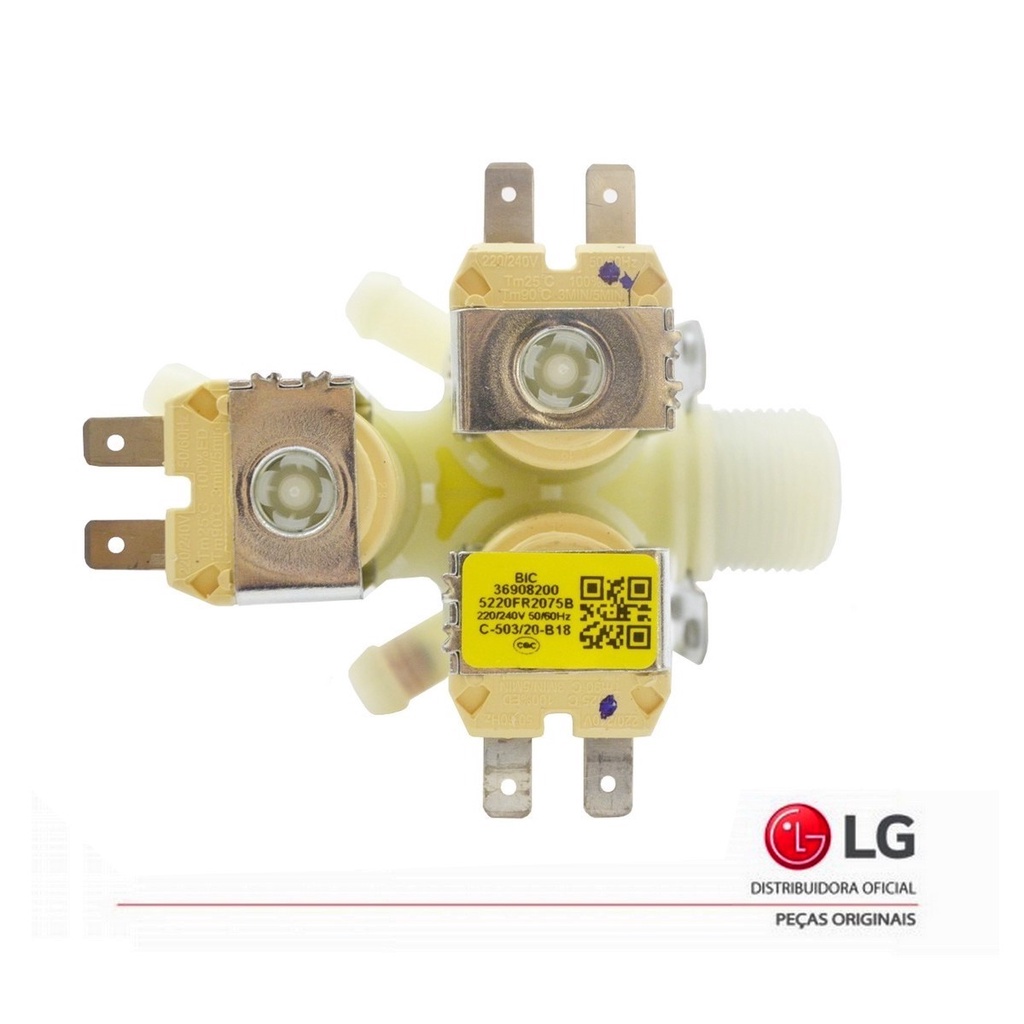VÁLVULA DE ENTRADA 3 VIAS LAVA E SECA LG 220V 5220FR2075B - ORIGINAL ...