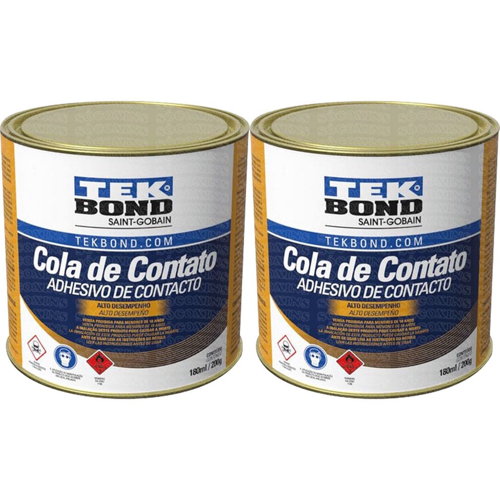 Cola Sapateiro Contato Tradicional Artesanato 200gr TEKBOND Kit c/ 2 ...