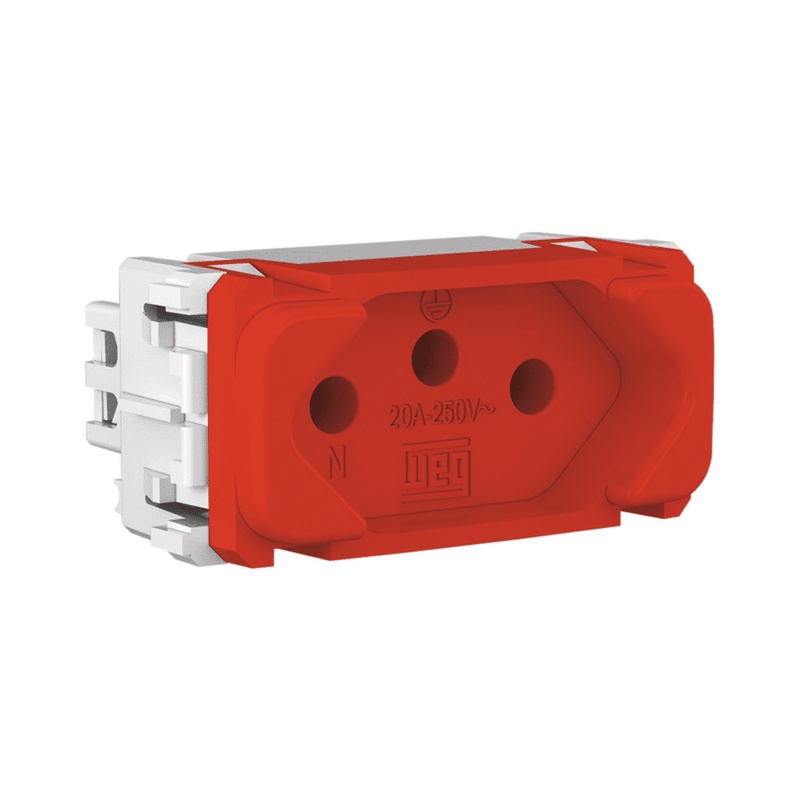 Modulo Tomada 2p T 20a/250v Vermelho Sleek Margirius | Shopee Brasil