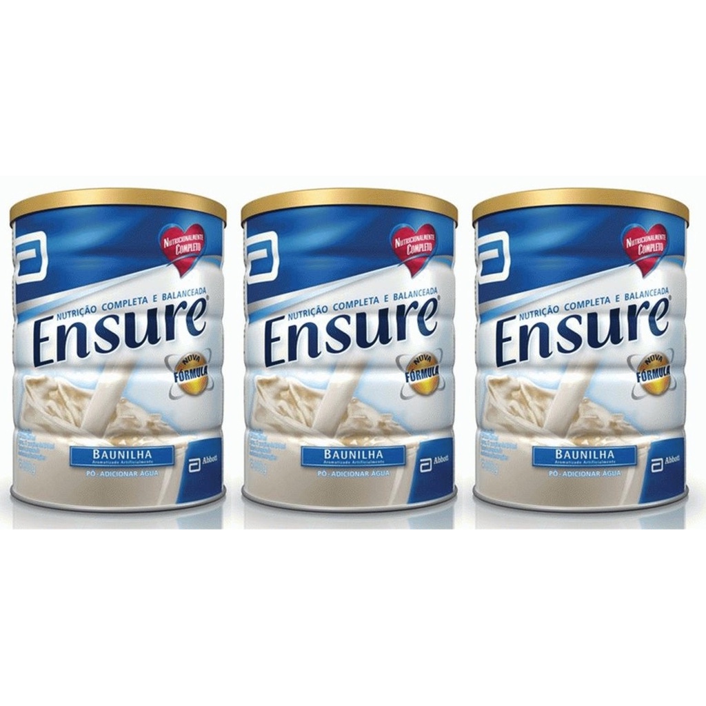 Kit Com 3 Ensure 900g Abbott - Sabor Baunilha | Shopee Brasil