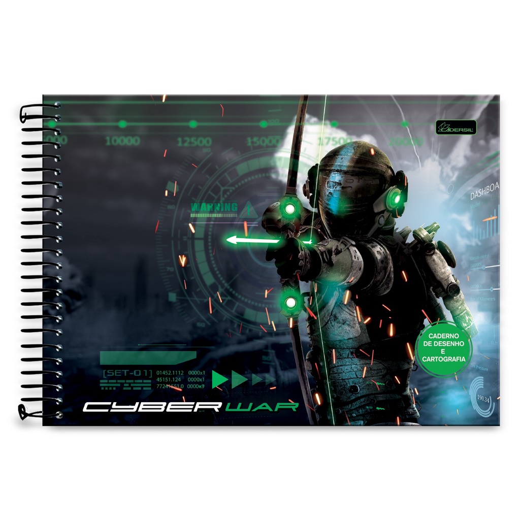 Caderno De Desenho E Cartografia CYBER WAR 2022 CARDESIL | Shopee Brasil