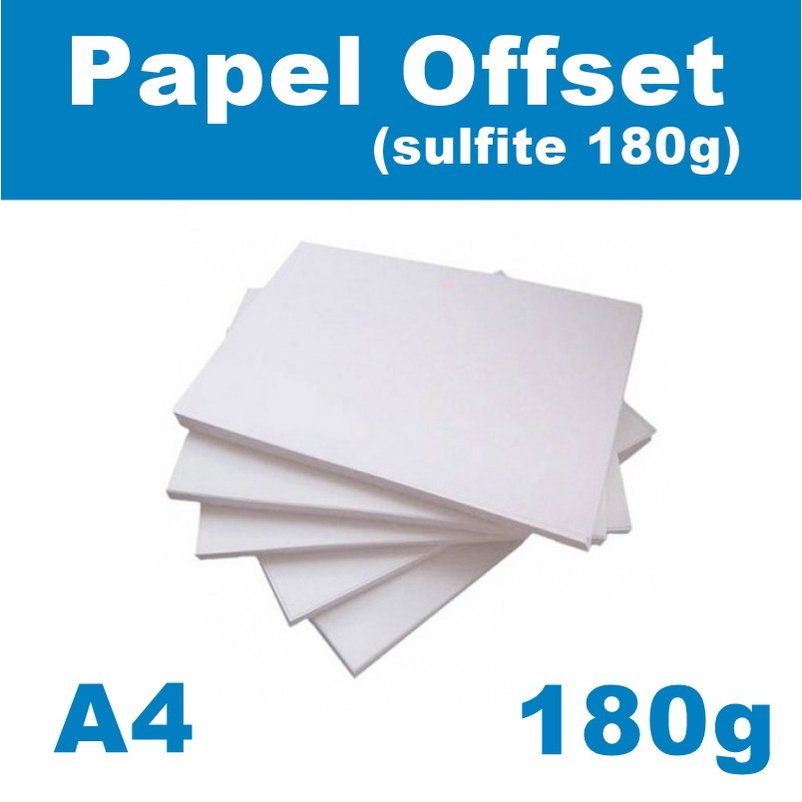 Papel Sulfite 180g Offset Fosco Tamanho A4 50 Folhas | Shopee Brasil