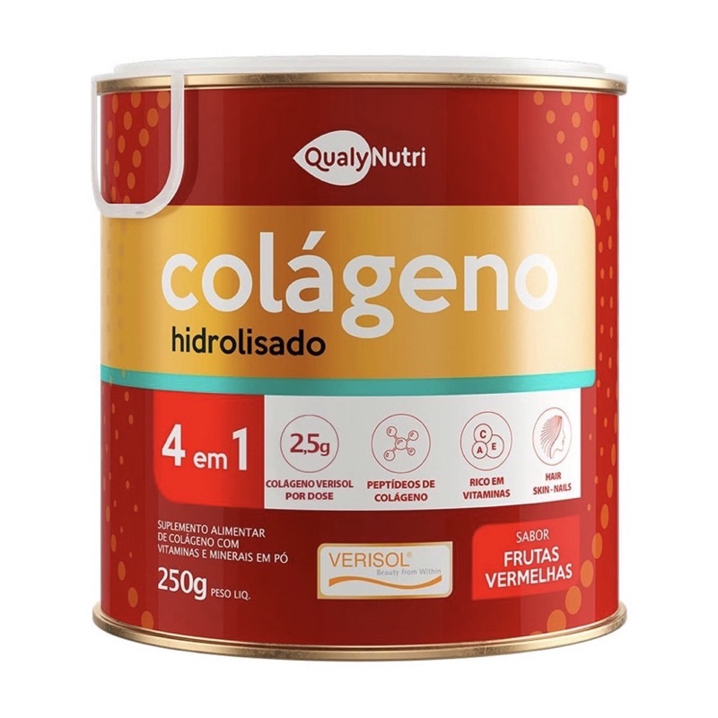 Colágeno Hidrolisado Verisol 4x1 Frutas Vermelhas 250g | Shopee Brasil