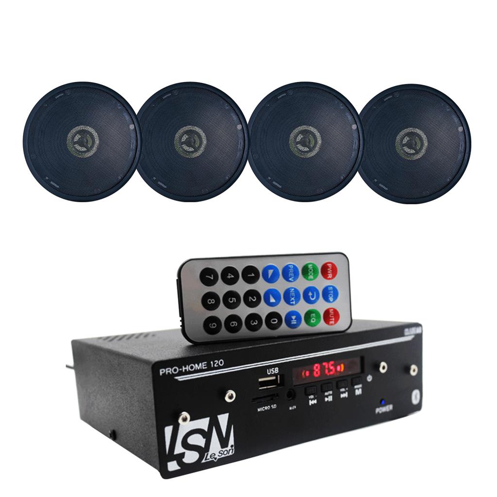 Kit Receiver Pro Home Leson + 4 Arandelas Coaxial Gesso Teto | Shopee ...