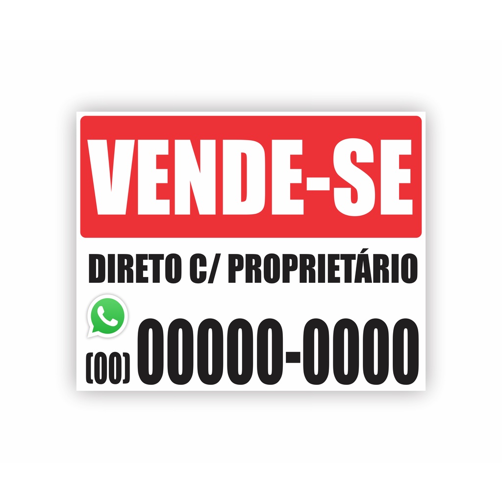 Placa de Vende-se ou Aluga-se Personalizável | Shopee Brasil