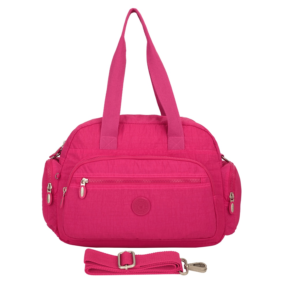 Bolsa e Mala Pequena Transversal Rosa Pink Nylon Amassadinho Tactel ...