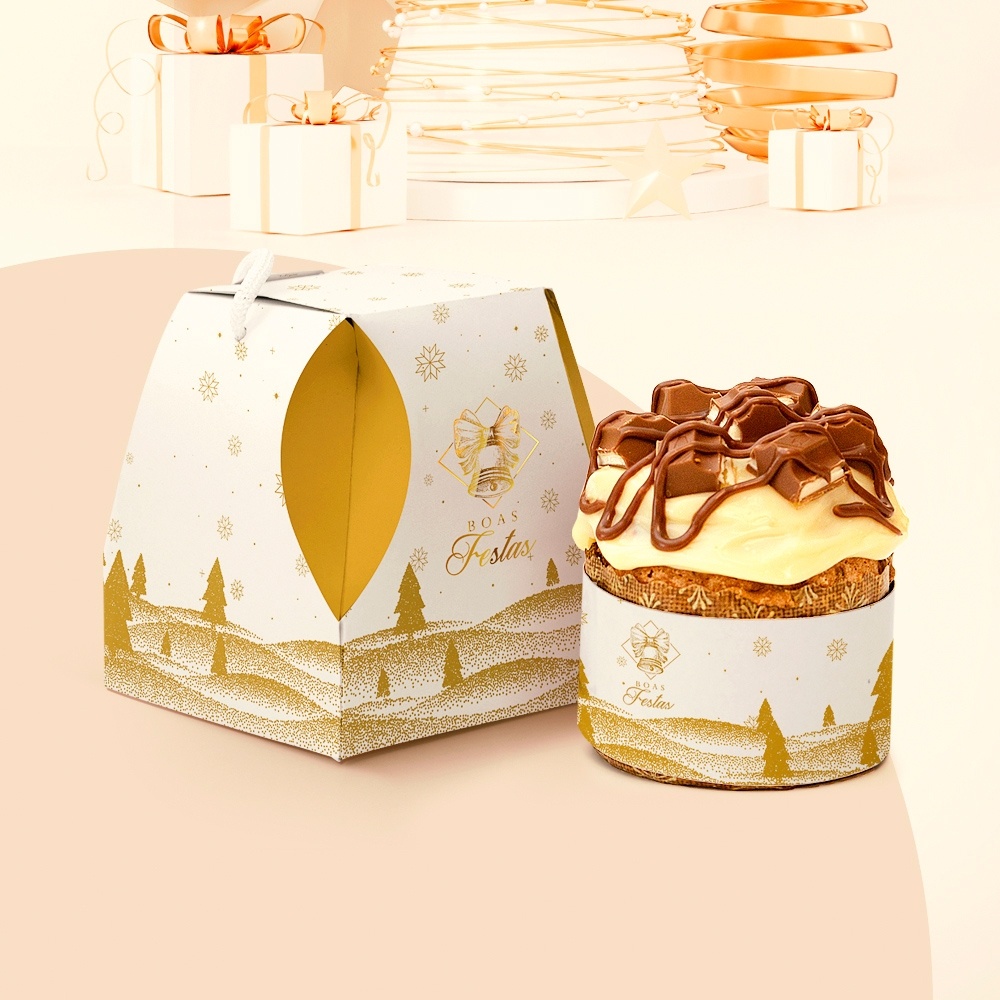 10 Embalagem Caixa Mini Panetone Chocotone 100g Natal 2023 Cód 2192